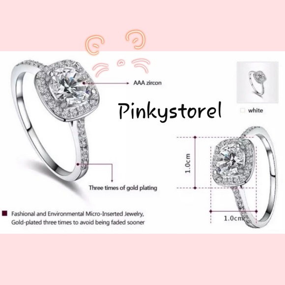Jewelry | Romantic White Gold Crystal Ring | Poshmark